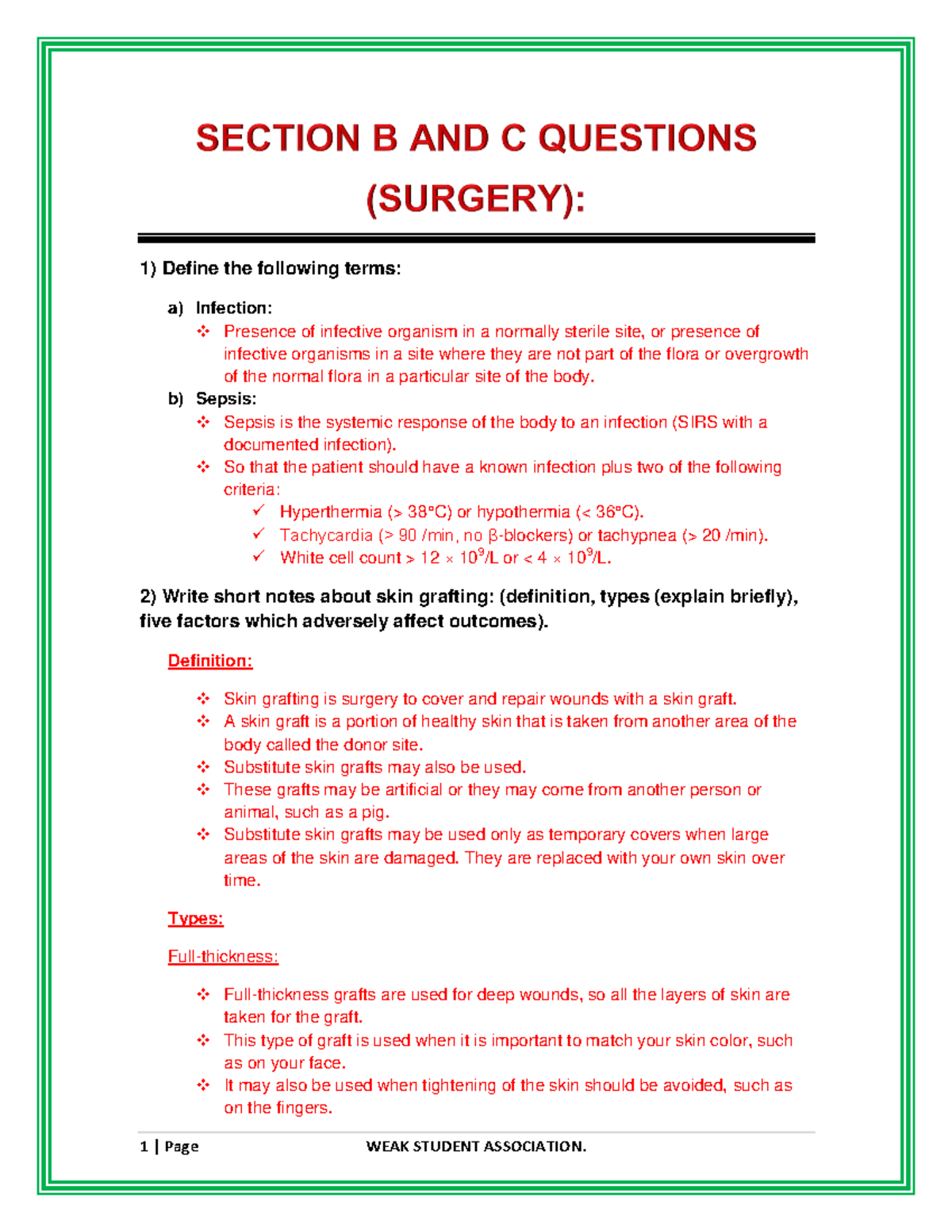 Section B AND C Questions-1 - 1) Define the following terms: a ...