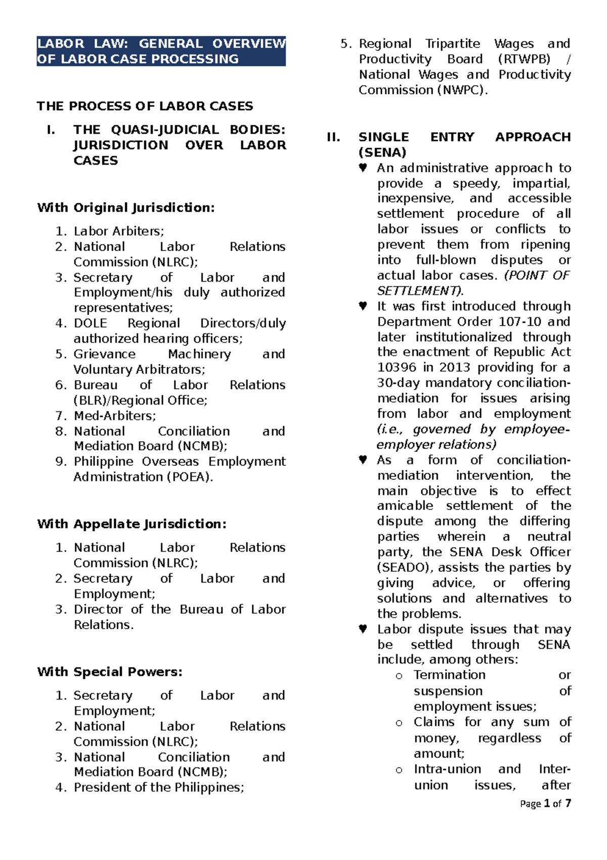 Labor LAW - C2 - mmmmmmm - LABOR LAW: GENERAL OVERVIEW OF LABOR CASE ...