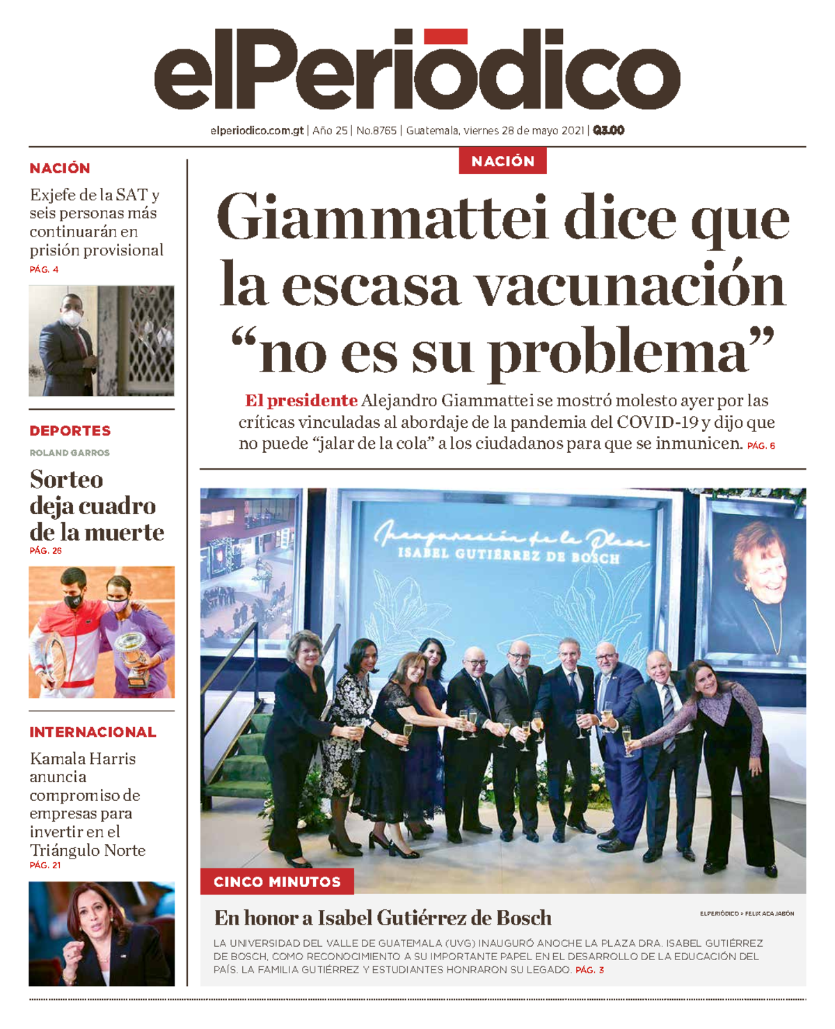 El Periódico 28-05-21 - elperiodico.com| Año 25 | No | Guatemala ...