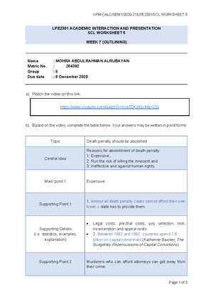 LPE2301 SCL Worksheet 4 SEM2 - LPE2301 ACADEMIC INTERACTION AND ...