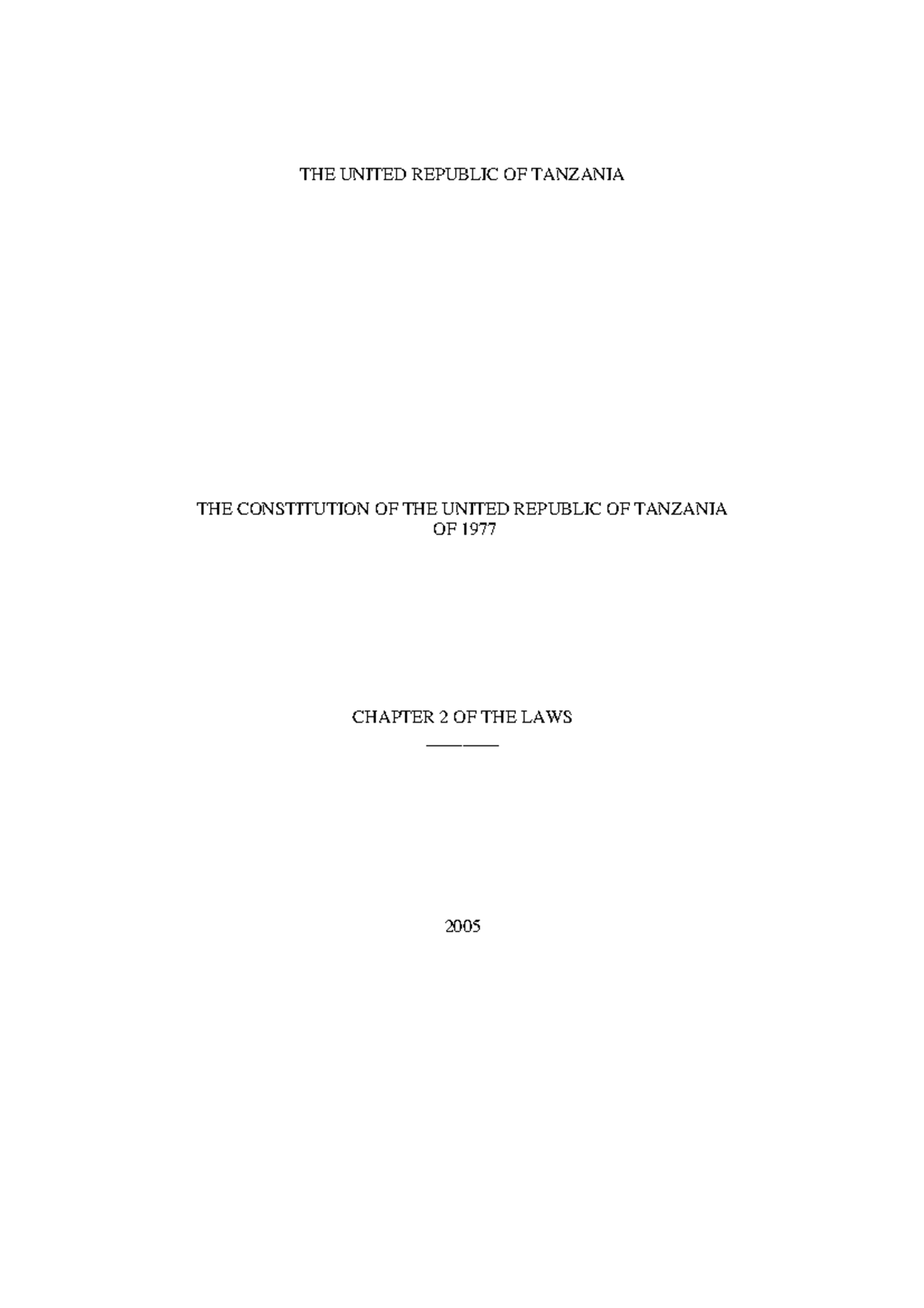 1475140028-The Constitution - THE UNITED REPUBLIC OF TANZANIA THE ...