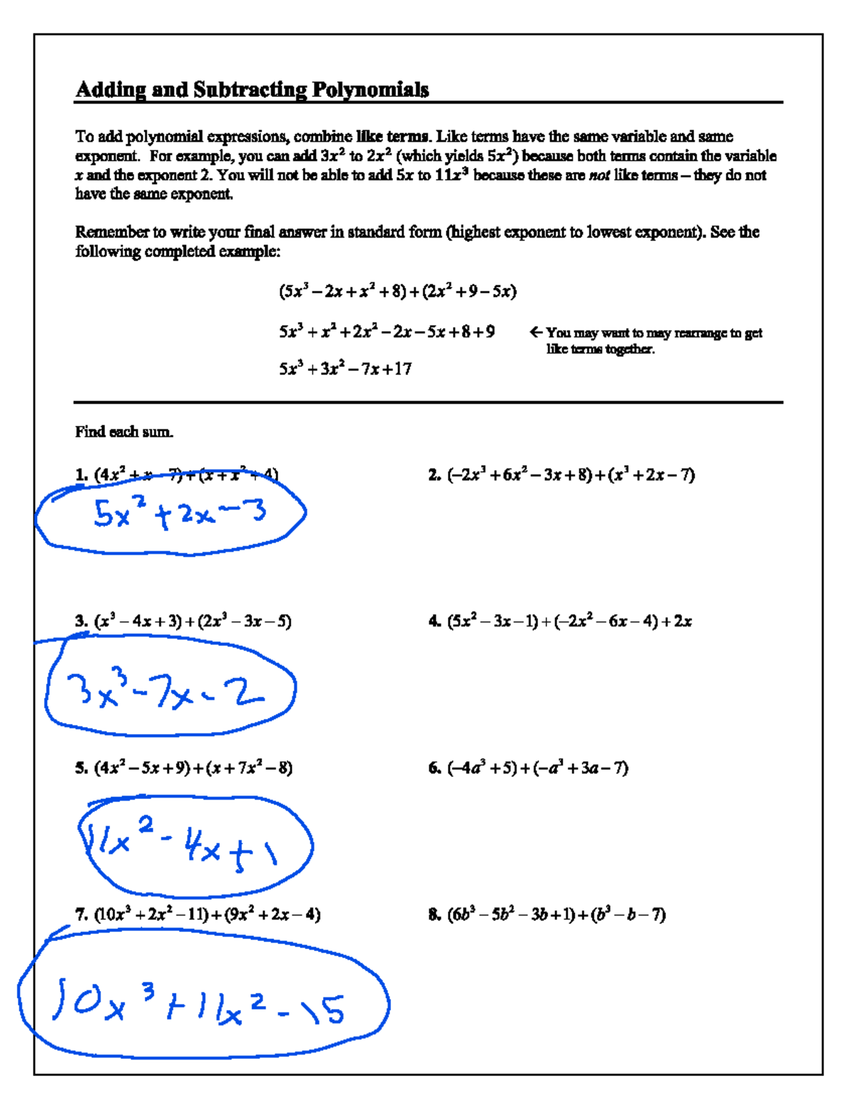 Polynomials HW - Lecture notes 1 - S-21b - Studocu