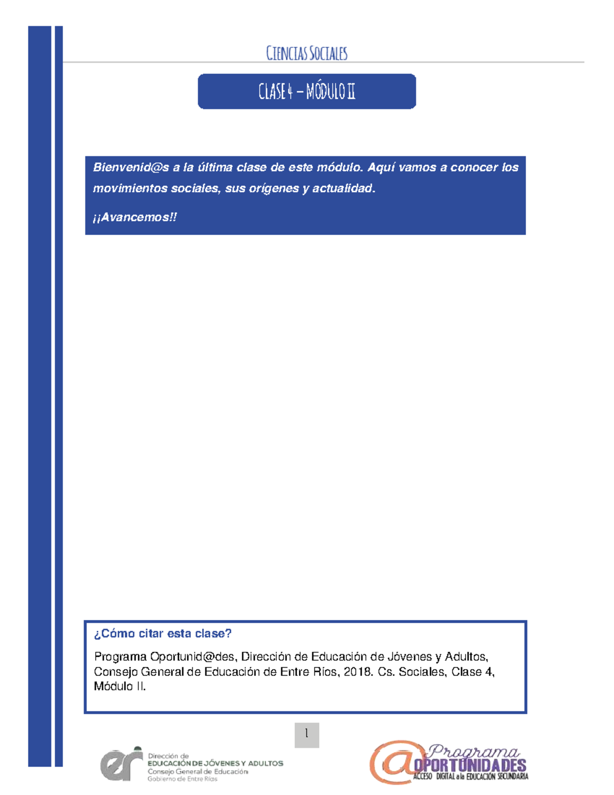 Clase-4-Sociales-Módulo-2 - CLASE 4 – MÓDULO II Bienvenid@s a la última clase de este módulo ...