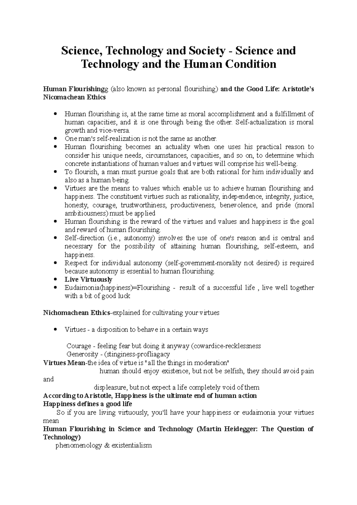 Science Technology and Society - Science and Technology and the Human ...