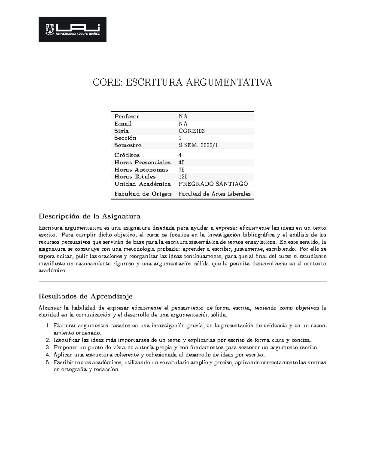 79911 - Preparación de examen - CORE: ESCRITURA ARGUMENTATIVA Profesor ...