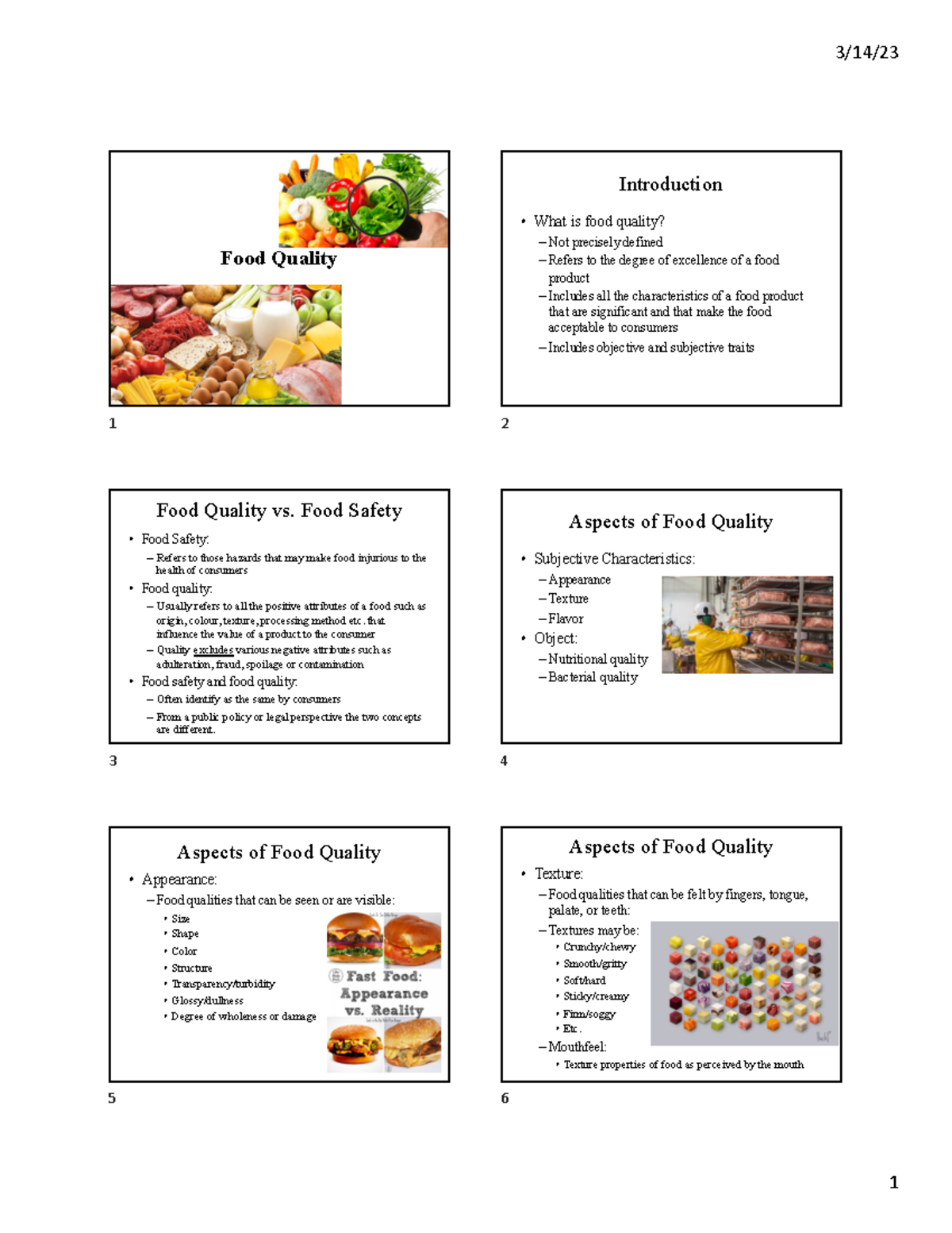 Food+Quality-+Fall+2018 - Compatibility Mode - Food Quality 1 ...