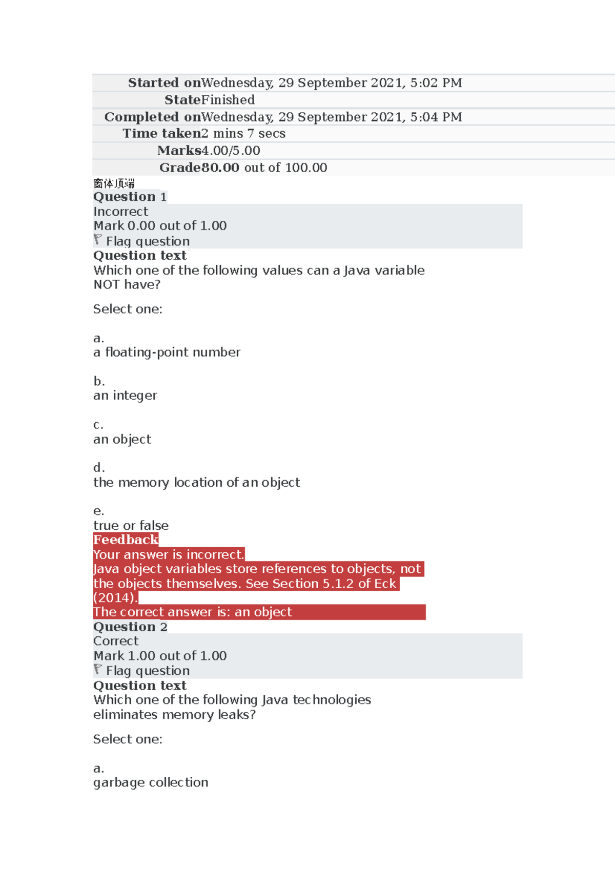 CS 1102 Unit 4 Quiz vol1 - CS 1102 - UoPeople - Studocu