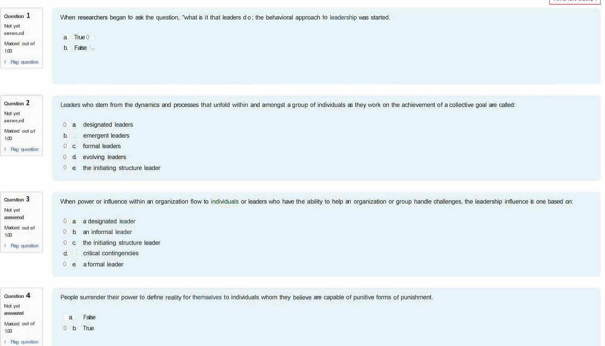 Quiz ch 13 - ####### Not yet ####### answe,ed ####### Mariced out of ...