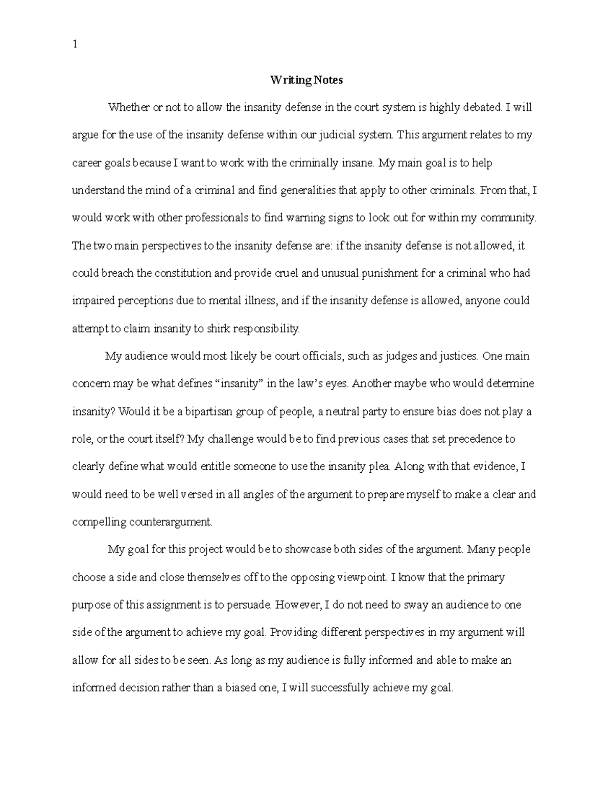 Week 2 - Writing Notes - 1 Writing Notes Whether or not to allow the ...