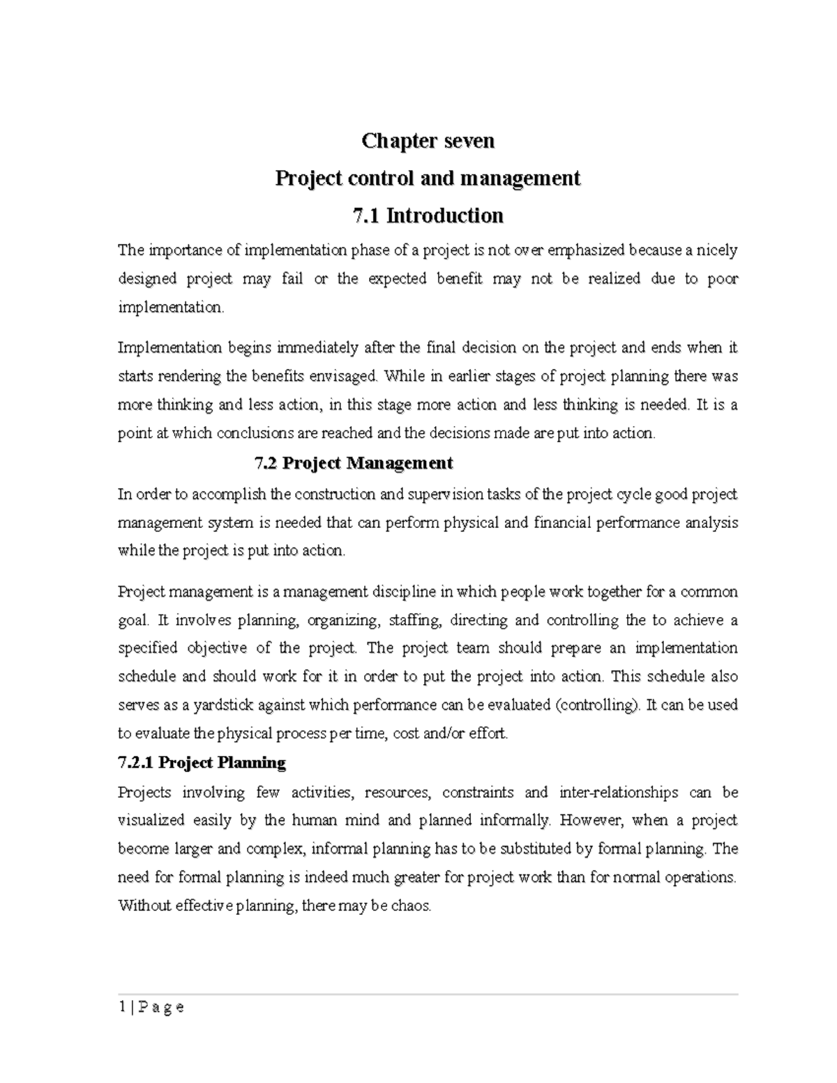 PA chapter 7 - Lecture notes 7 - Chapter sevenChapter seven Project ...