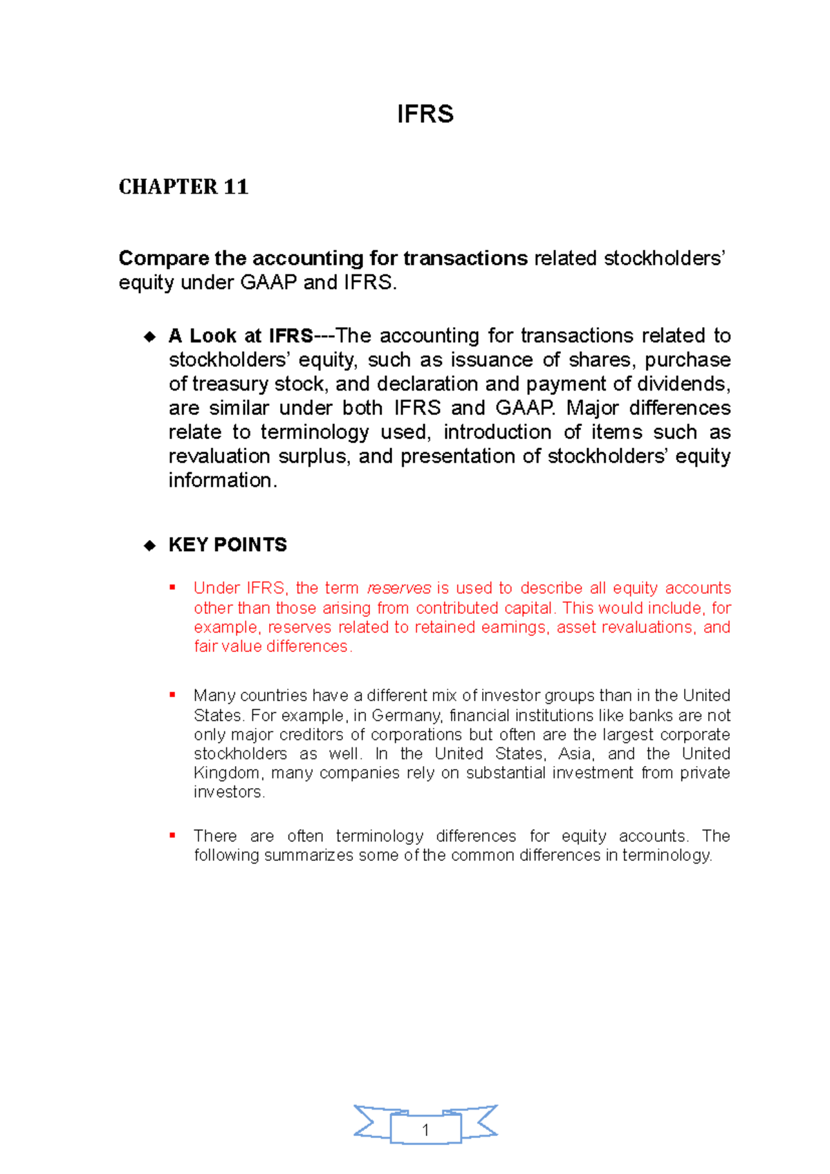 IFRS Chapter 11 SOLU - IFRS questions - IFRS CHAPTER 11 Compare the ...