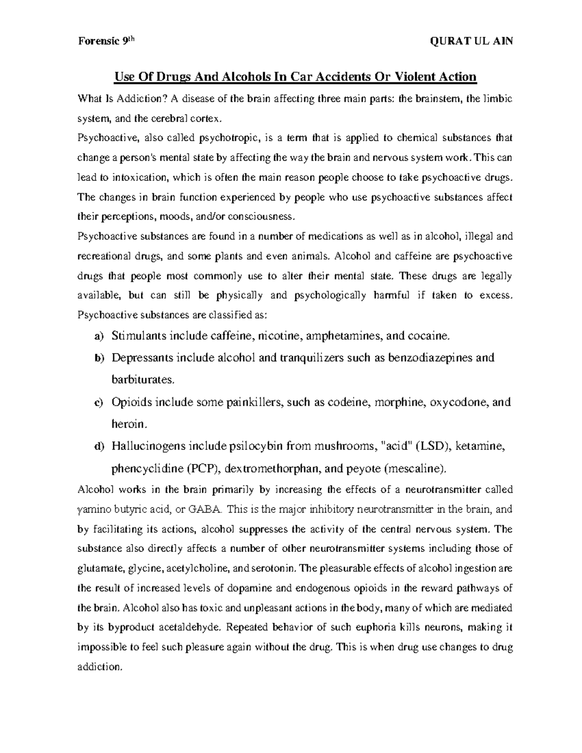 Use of Alcohol in car accidents - Use Of Drugs And Alcohols In Car ...