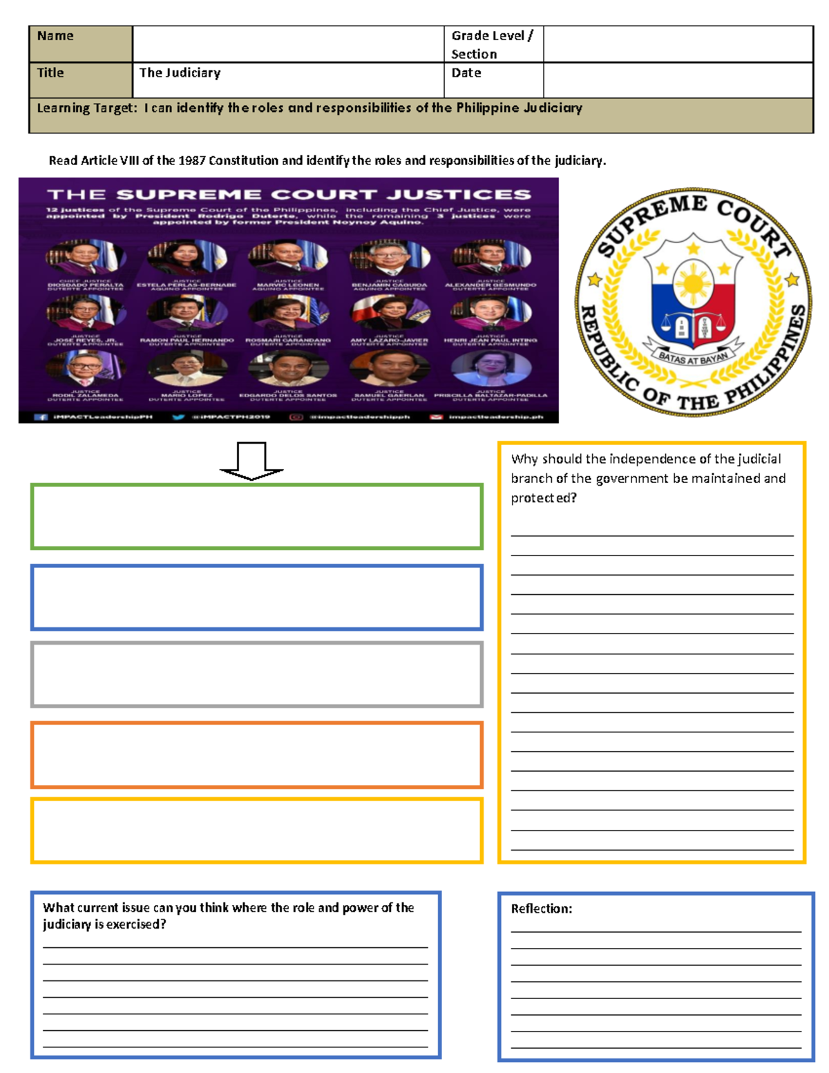 Ppg activity and lesson - Read Article VIII of the 1987 Constitution ...