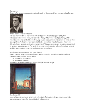 Art final - Modern Art lecture notes study guide - Watching Arlene ...