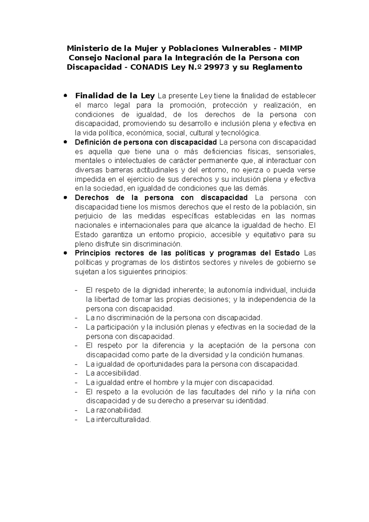 LEY Nº 29973 LEY General DE LA Persona CON Discapacidad- Andrew Carpio ...