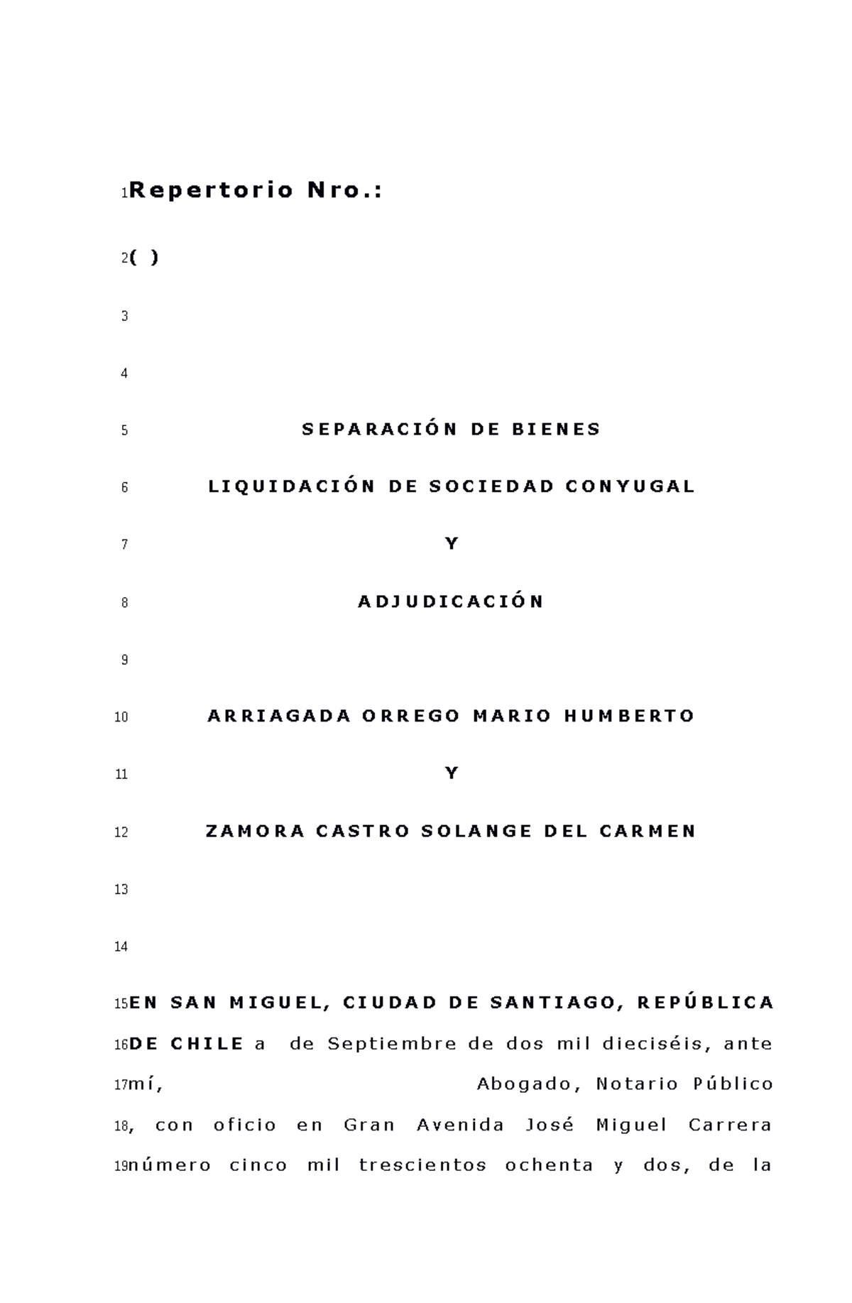 Liquidacion SOC Conyugal Solange Zamora enviada - R e p e r t o r i o N ...