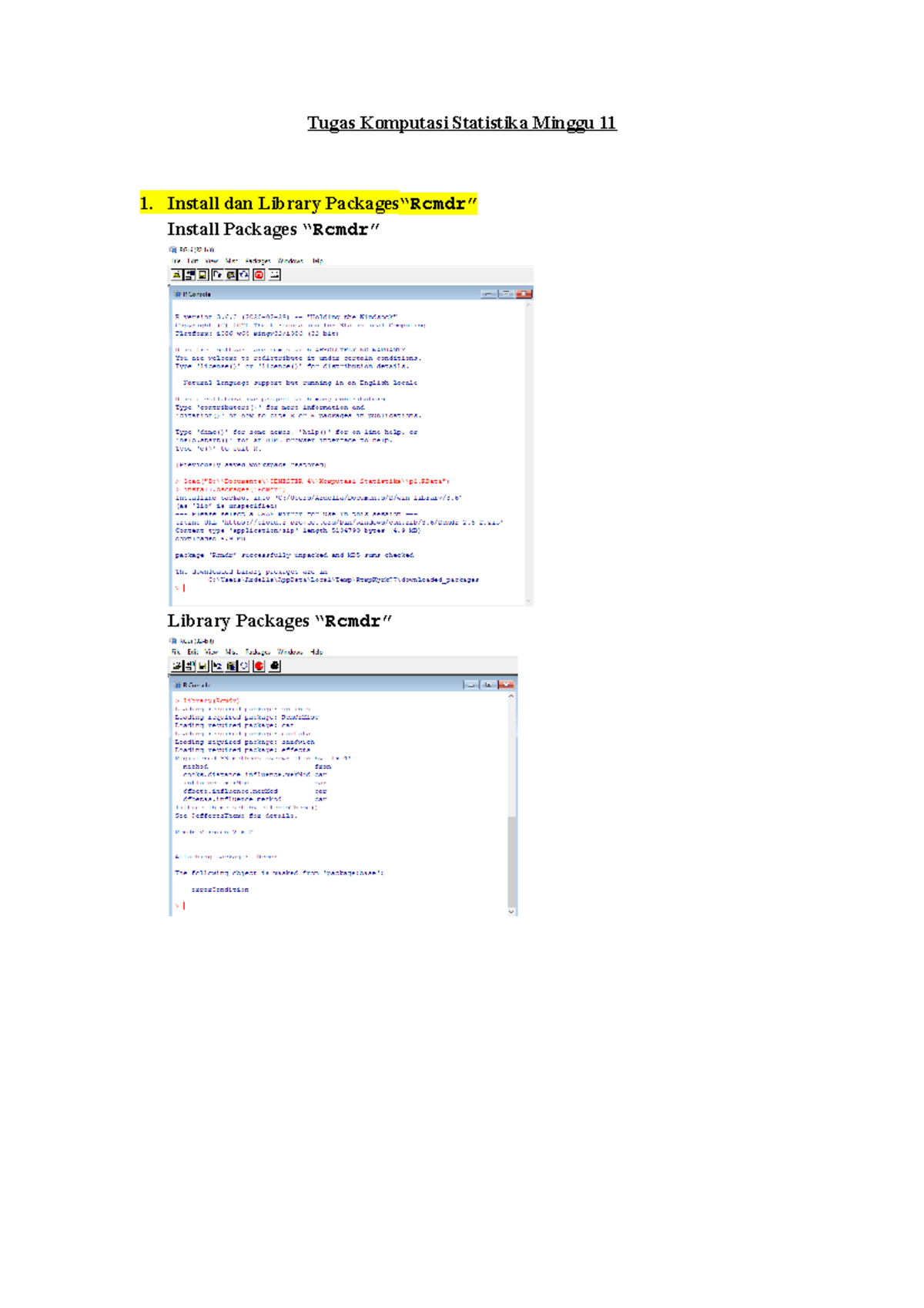 Minggu 11 - Penggunaan packages Rcmdr pada aplikasi R - Tugas Komputasi Statistika Minggu 11 ...