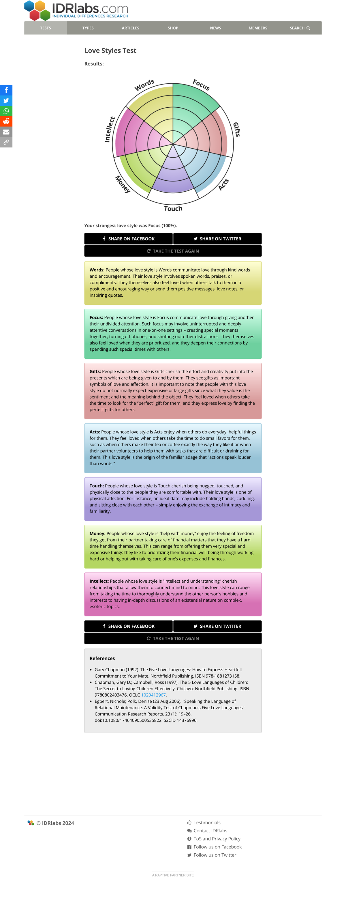 Love Styles Test - urmom - © IDRlabs 2024 TESTS TYPES ARTICLES SHOP ...