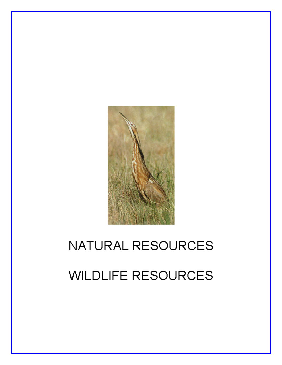 Wildlife 2013 01230927160846 - NATURAL RESOURCES WILDLIFE RESOURCES ...