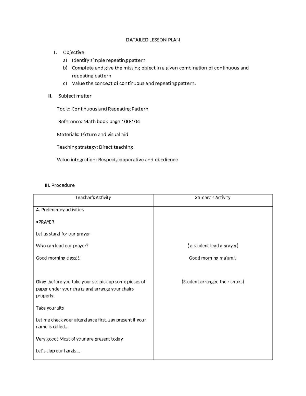 Datailed Lesson-WPS Office - DATAILED LESSON PLAN I. Objective a ...