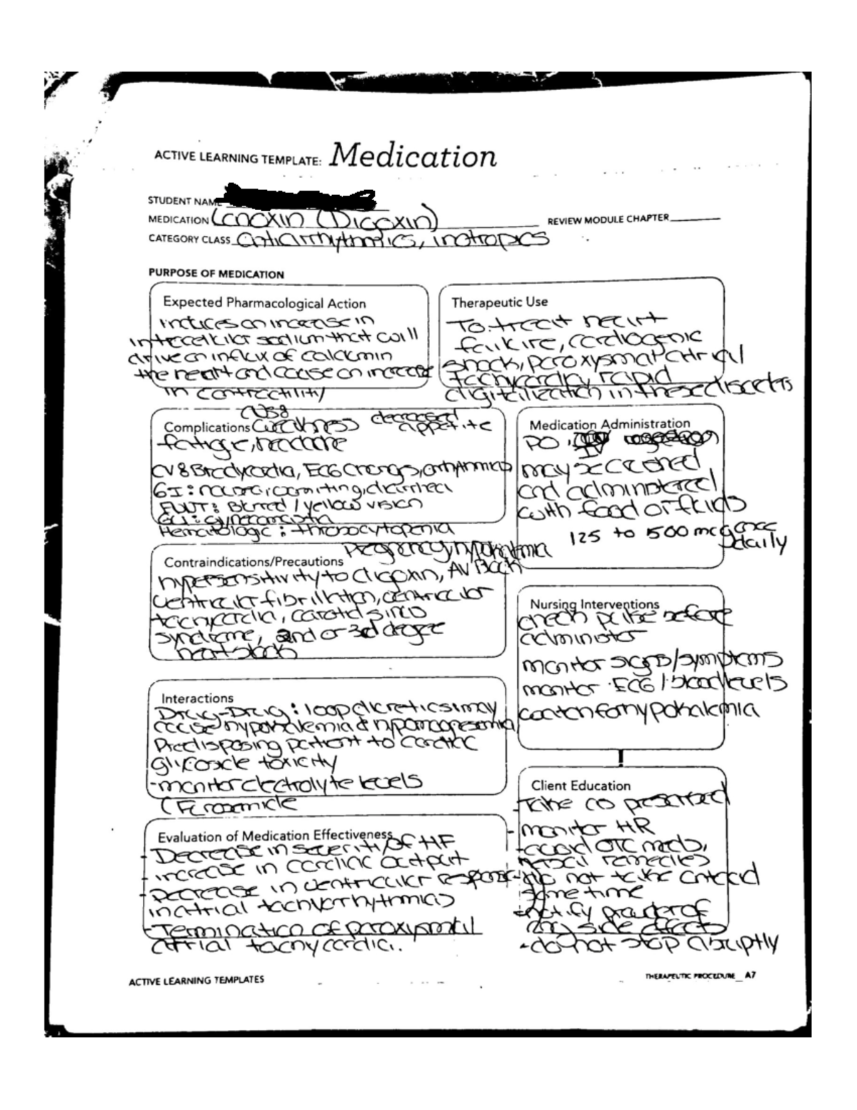 Medications med surg - ACTIVE LEARNING TEMPLATE: Medication STUDENT ...