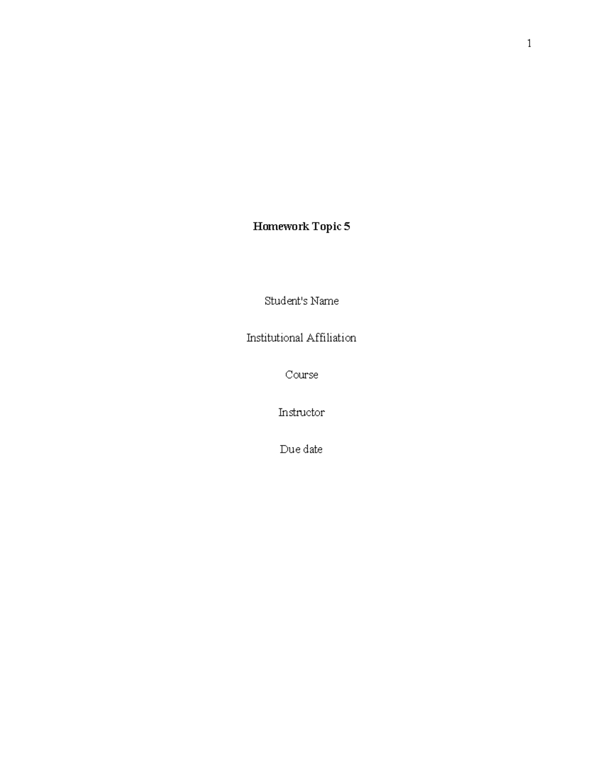 Homework Topic 5 - These are reading materials plus more essays written ...