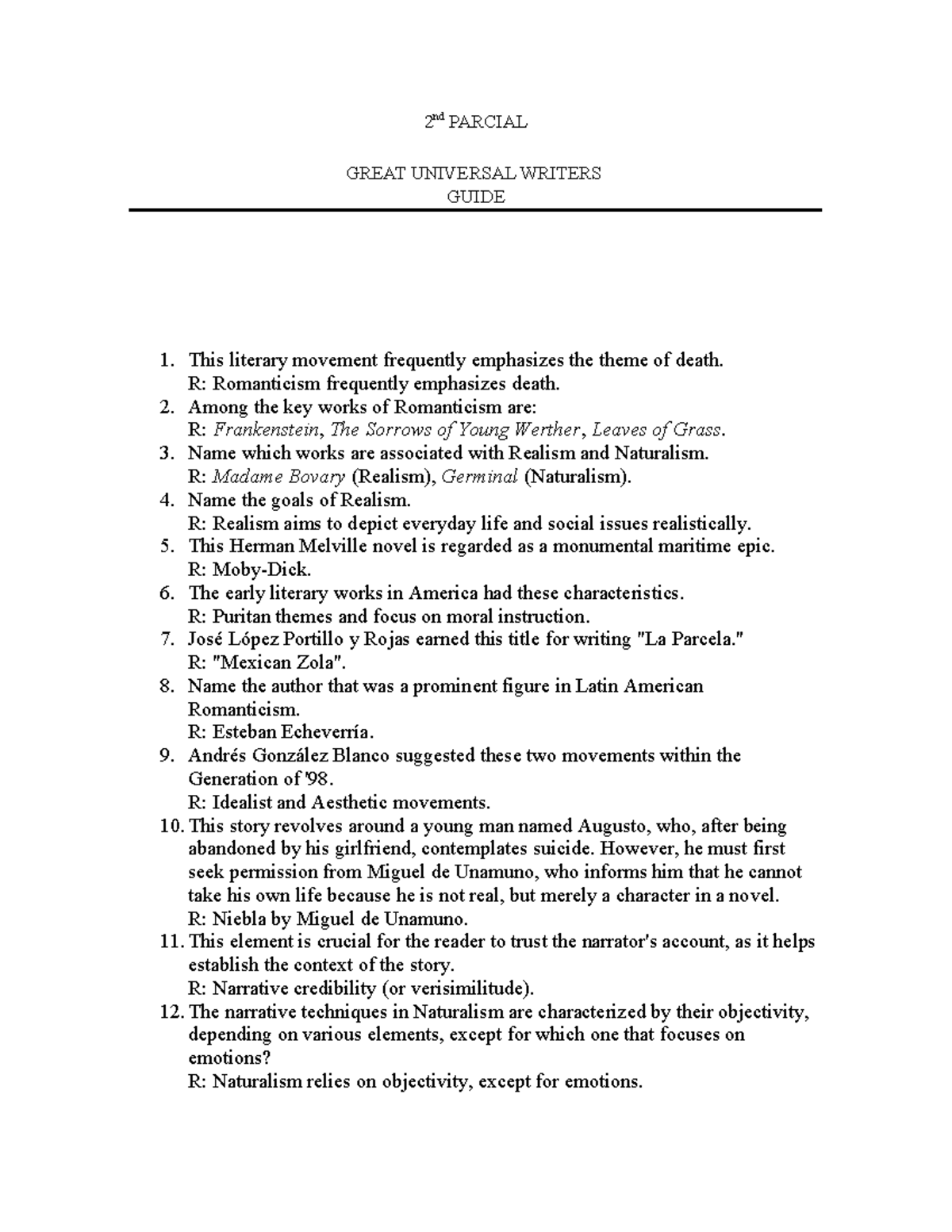 2nd Parcial Guide Luis Ignacio MH - 2 nd PARCIAL GREAT UNIVERSAL ...