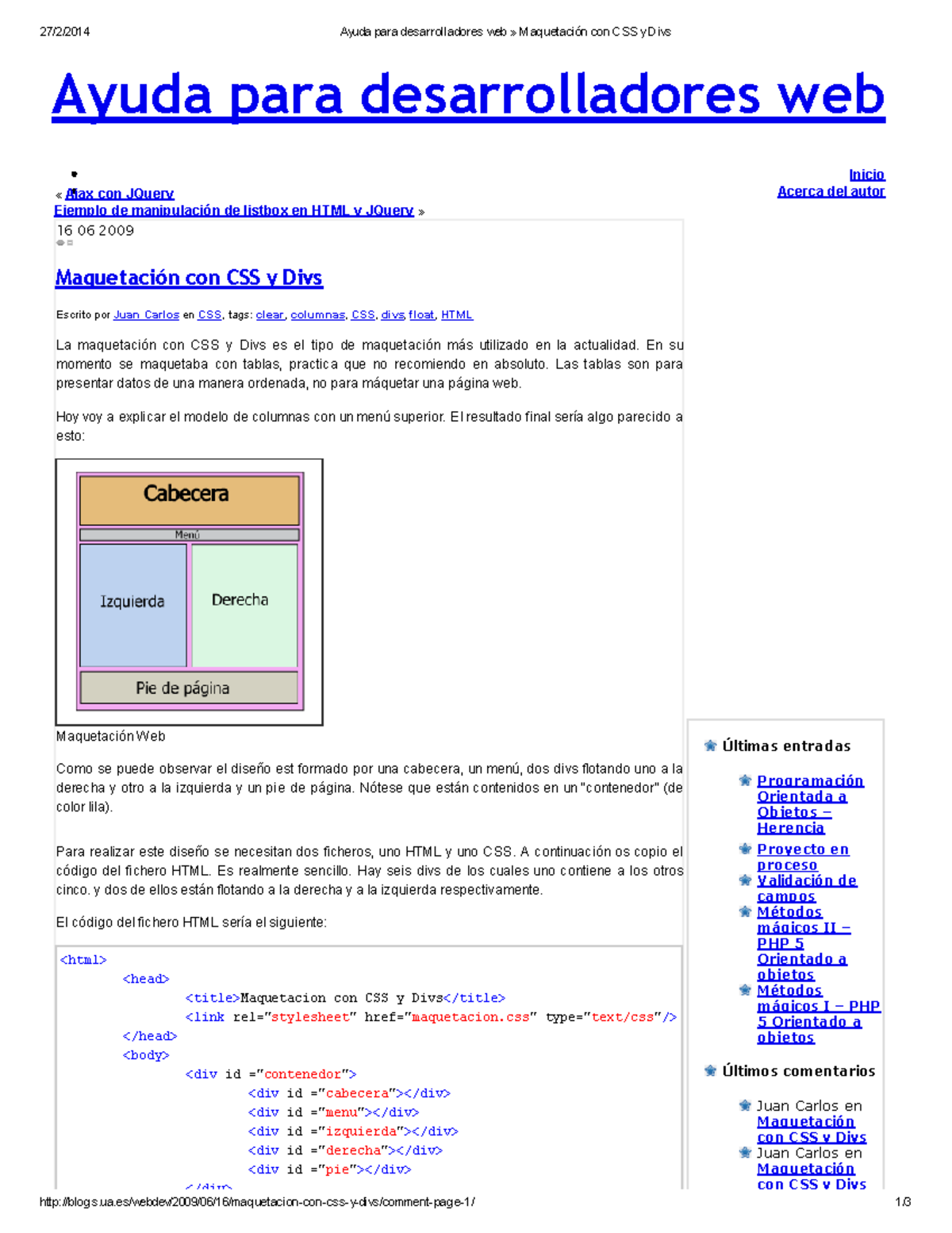 Ayuda para desarrolladores web » Maquetación con CSS y Divs - - Studocu