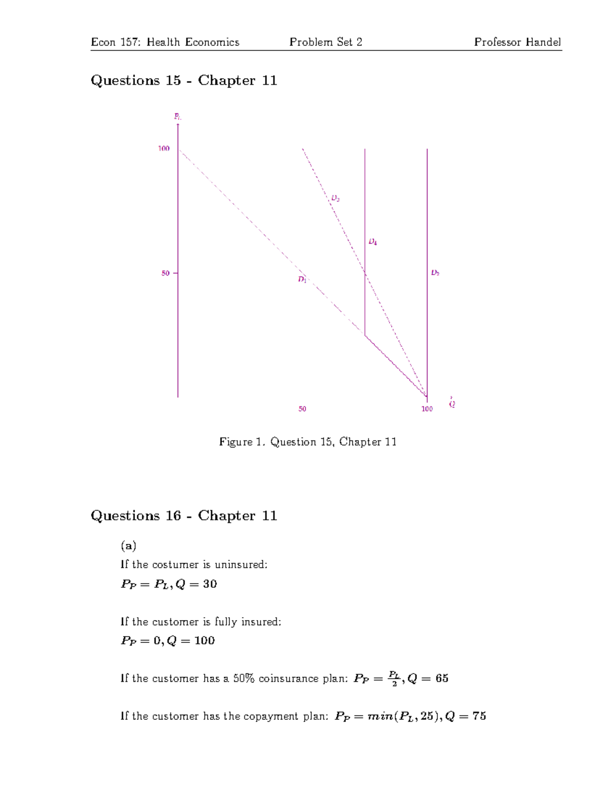 Eco 157 Problem Set 2 Solution Key Questions 15 Chapter 11 Figure 1 Question 15 Chapter 11