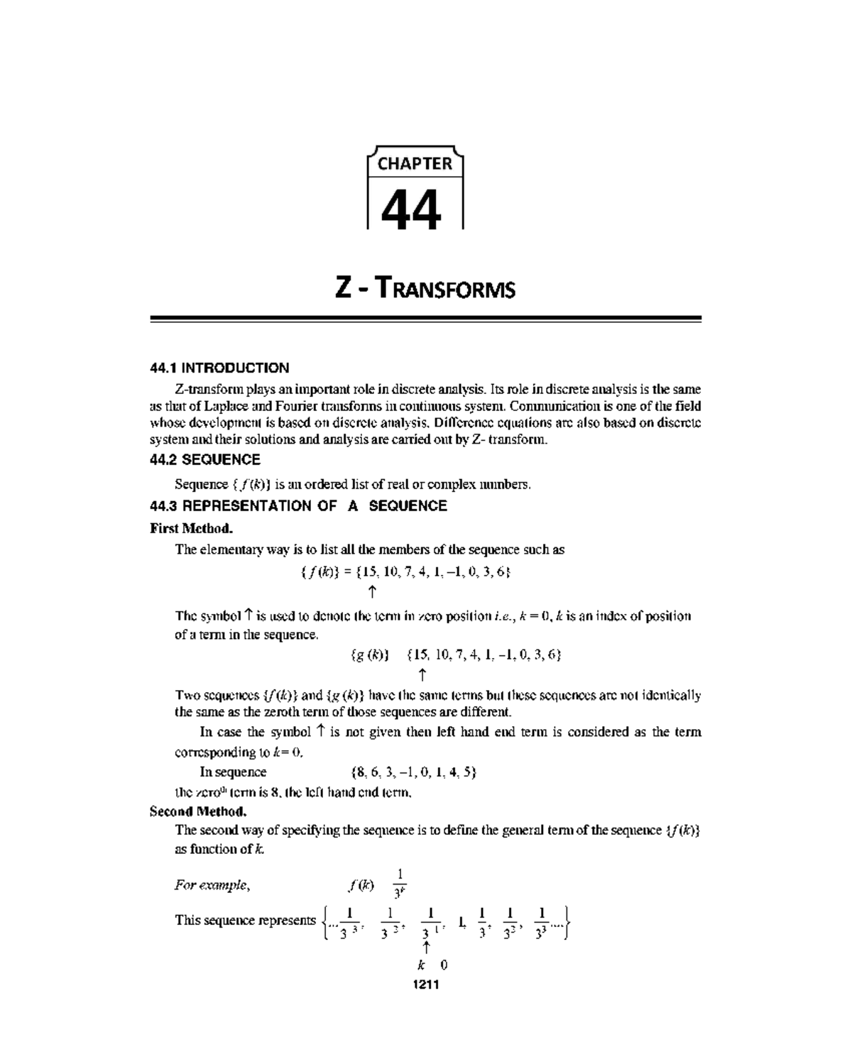 Higher Engg Maths- 44 - Z transforms - Advanced Mathematics - Studocu