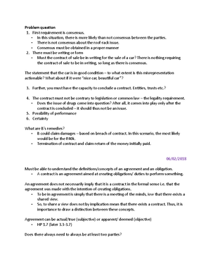 Contract Law case summaries - Topic 3: contractual liability if there ...