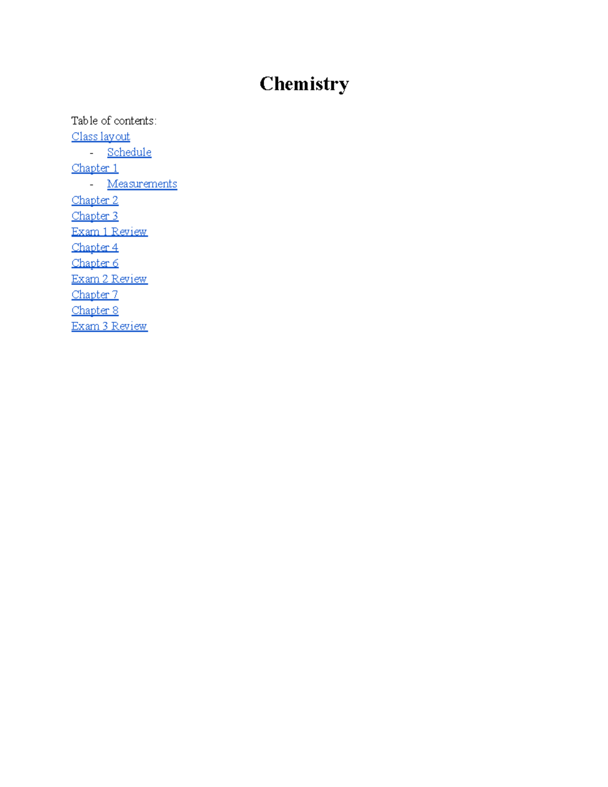 Chemistry 221 Full Guide - Chemistry Table of contents: Class layout ...
