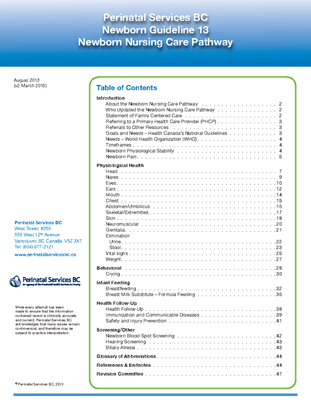 Newborn Nursing Care Pathway - August 2013 (v2 March 2015) While every ...