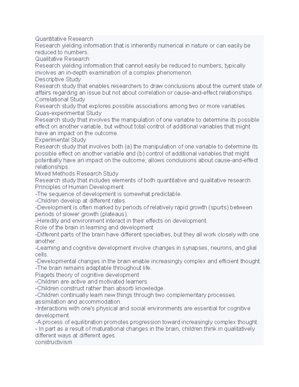 Educational psy final - exam answers - Quantitative Research Research ...