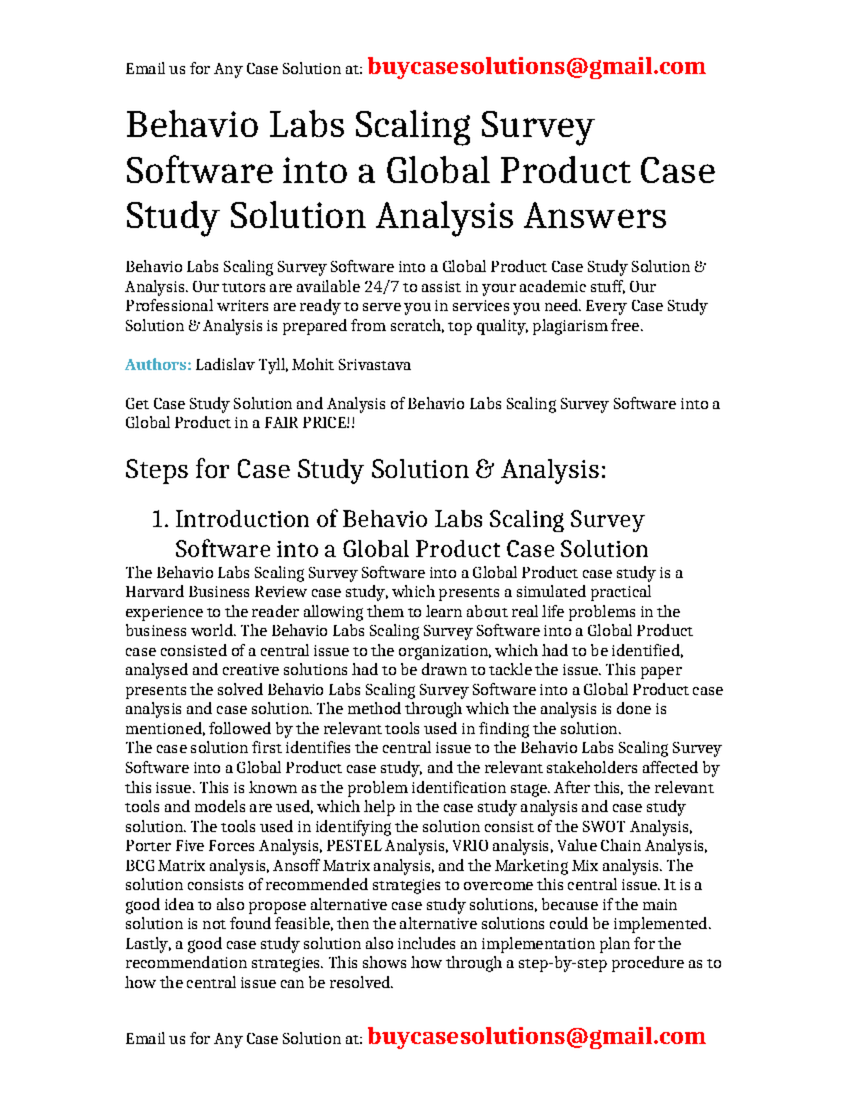 Case Solution Behavio Labs Scaling Survey Software Into A Global Product Behavio Labs Scaling
