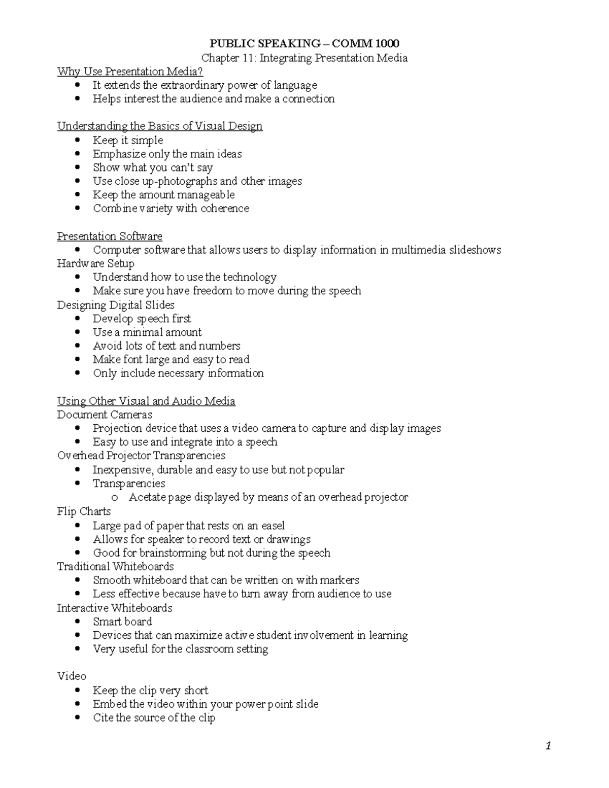 Chapter 11 - comm 1000 - PUBLIC SPEAKING – COMM 1000 Chapter 11 ...