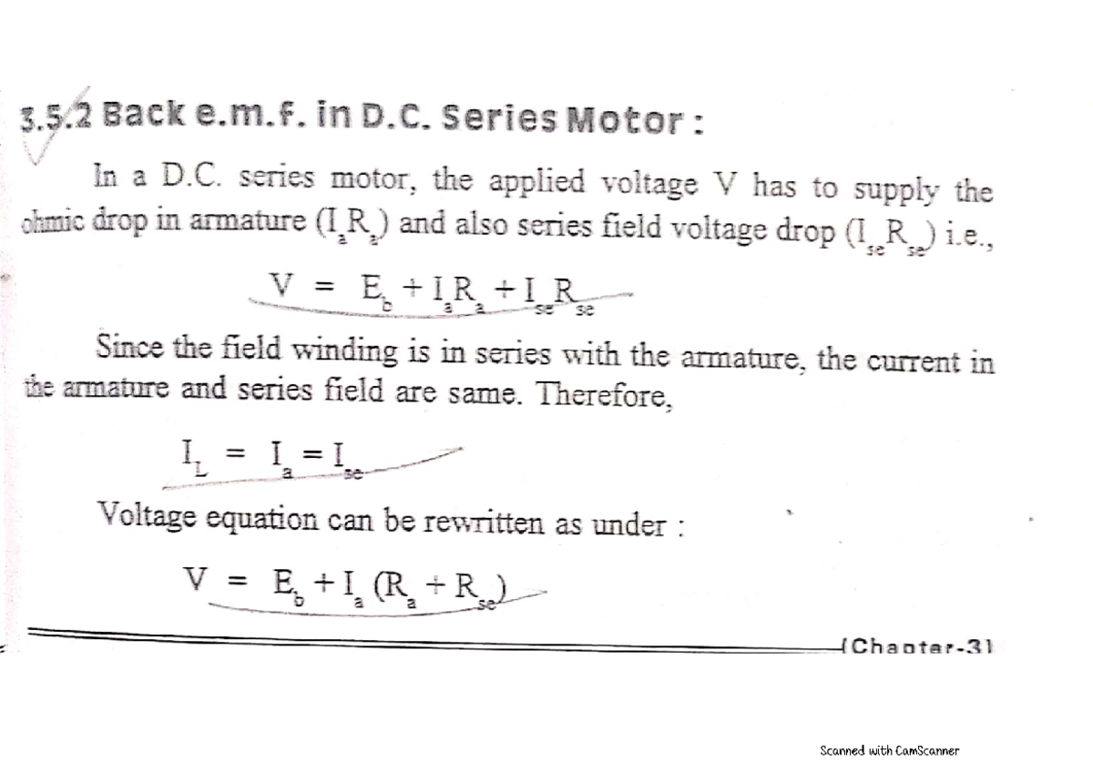 Back e.m.f in D.C series motor-problem and solution- Electrical ...