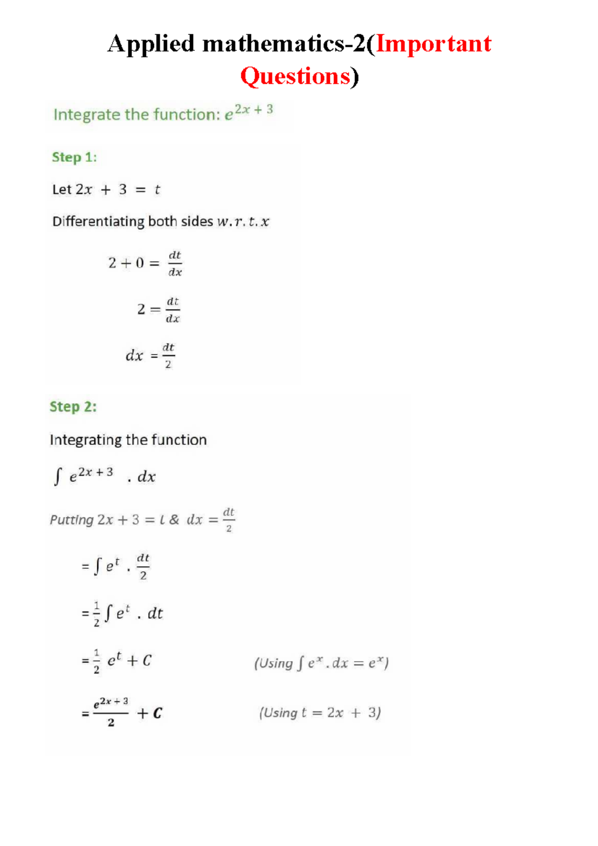 Applied mathematics - Questions and solutions - Applied Questions ...