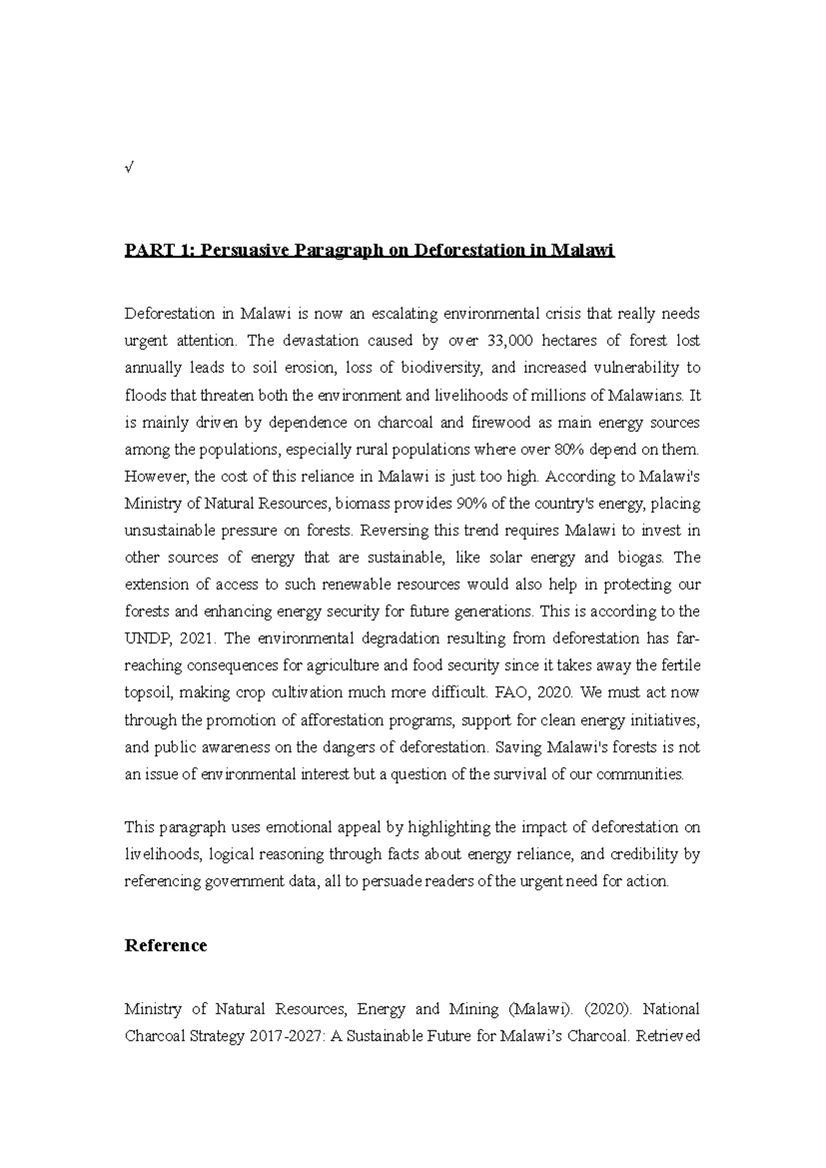 English comp unit 6 assignment activity - √ PART 1: Persuasive ...