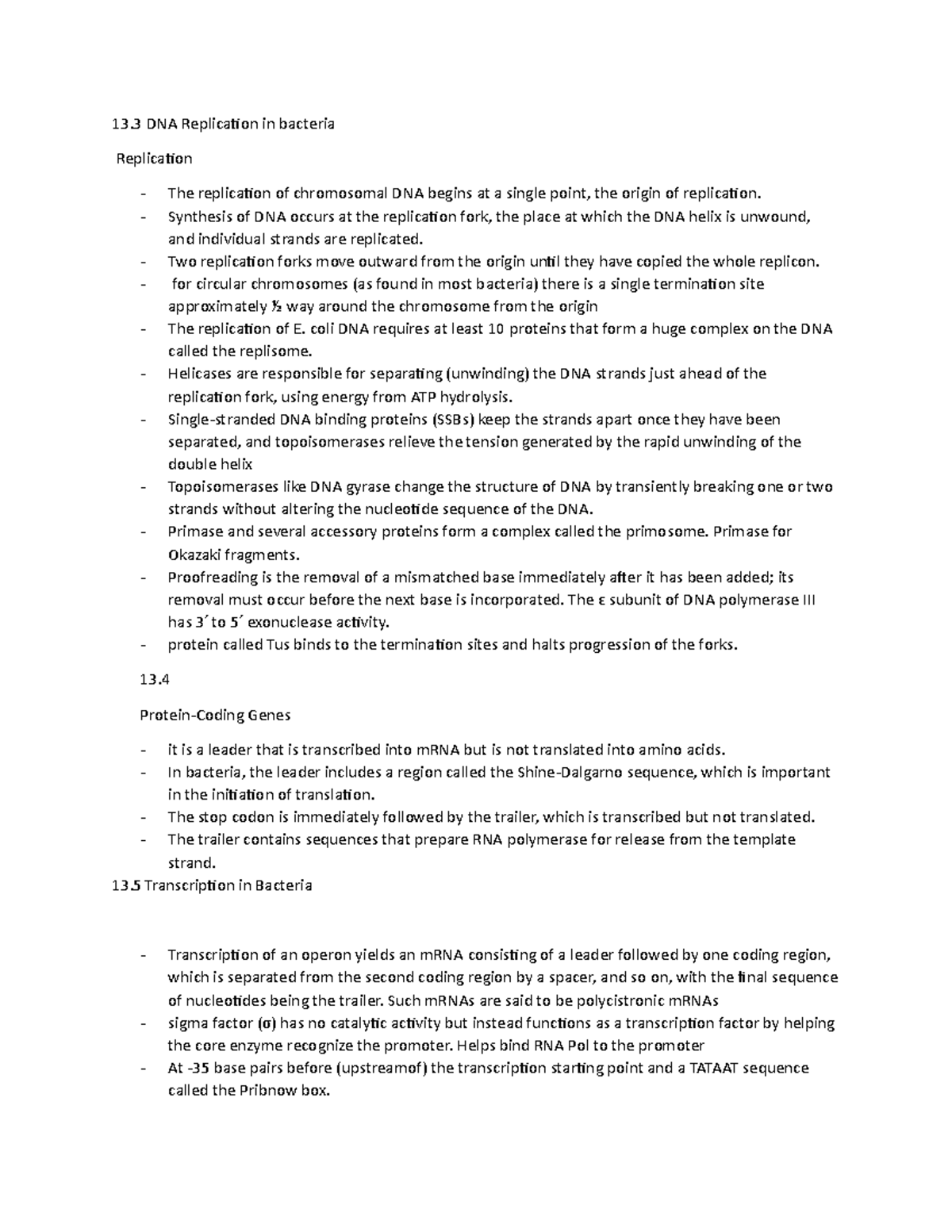 Module 5 textbook notes - 13 DNA Replication in bacteria Replication ...