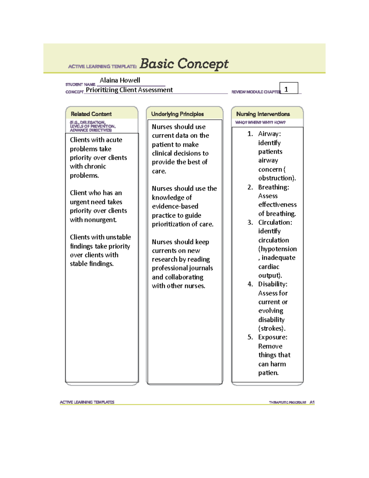 Ati 1 - ATI remediation template for OB. - Clients with acute problems ...