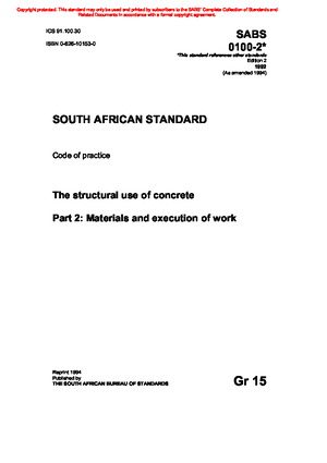 The structural use of concrete SABS - SABS 0100-1* ICS 91. ISBN 0-626 ...