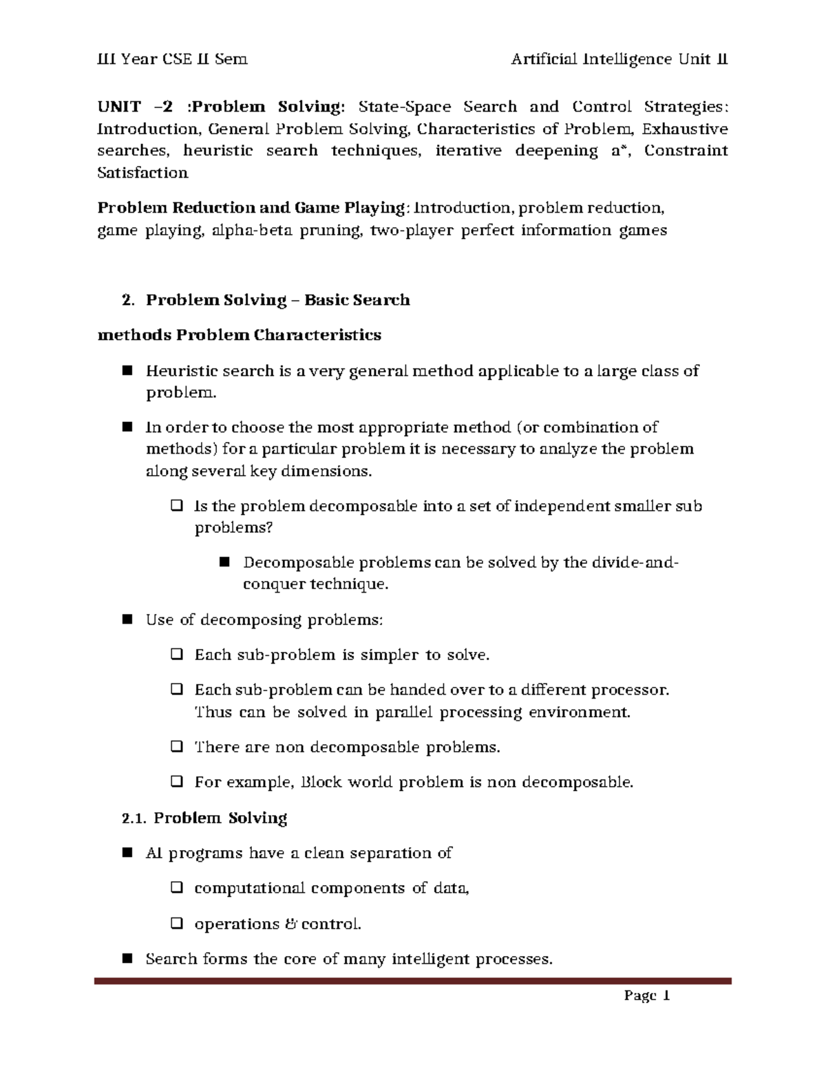 AI - UNIT-1 - notes on artificial intelligence notes on artificial ...