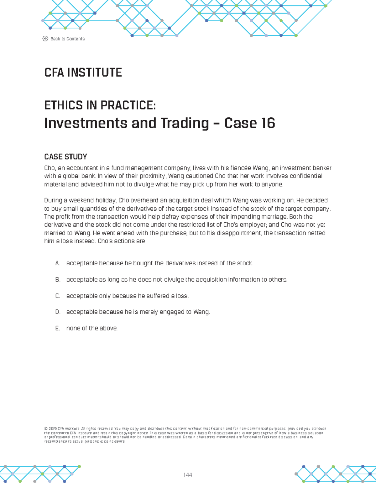 Selected Cases 6-10 - Solutions - CFA Ethics in Practice - CFA ...