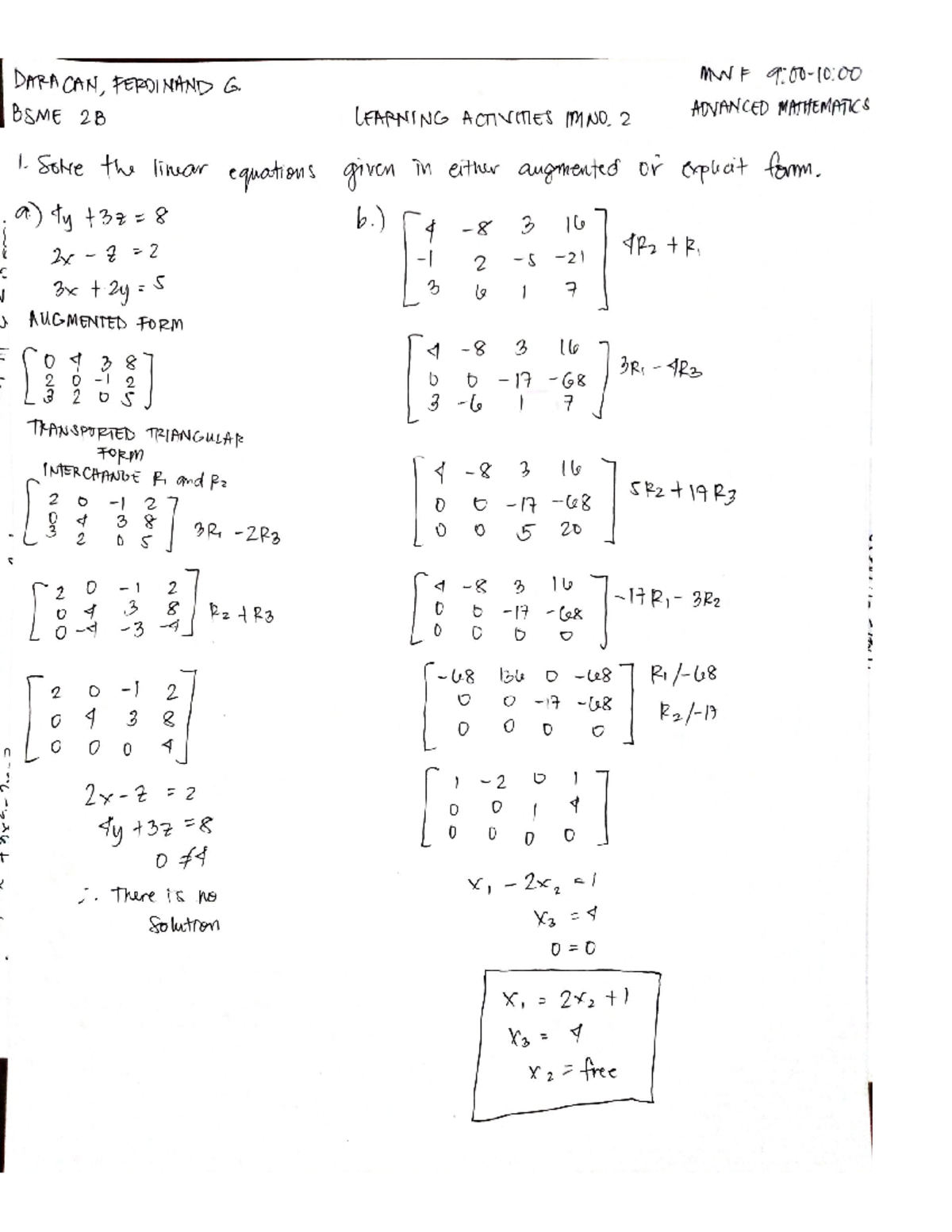 Adv Math SW2 - Advance Mathematics - Mechanical Engineering - Studocu