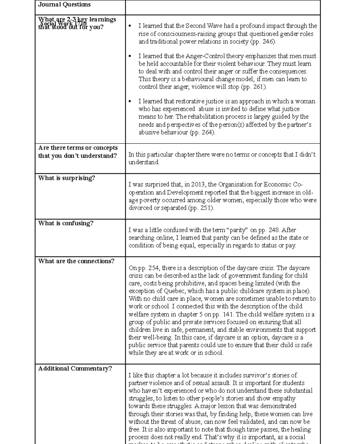 Journal Week 7 - Journal Questions What are 2-3 key learnings Social ...