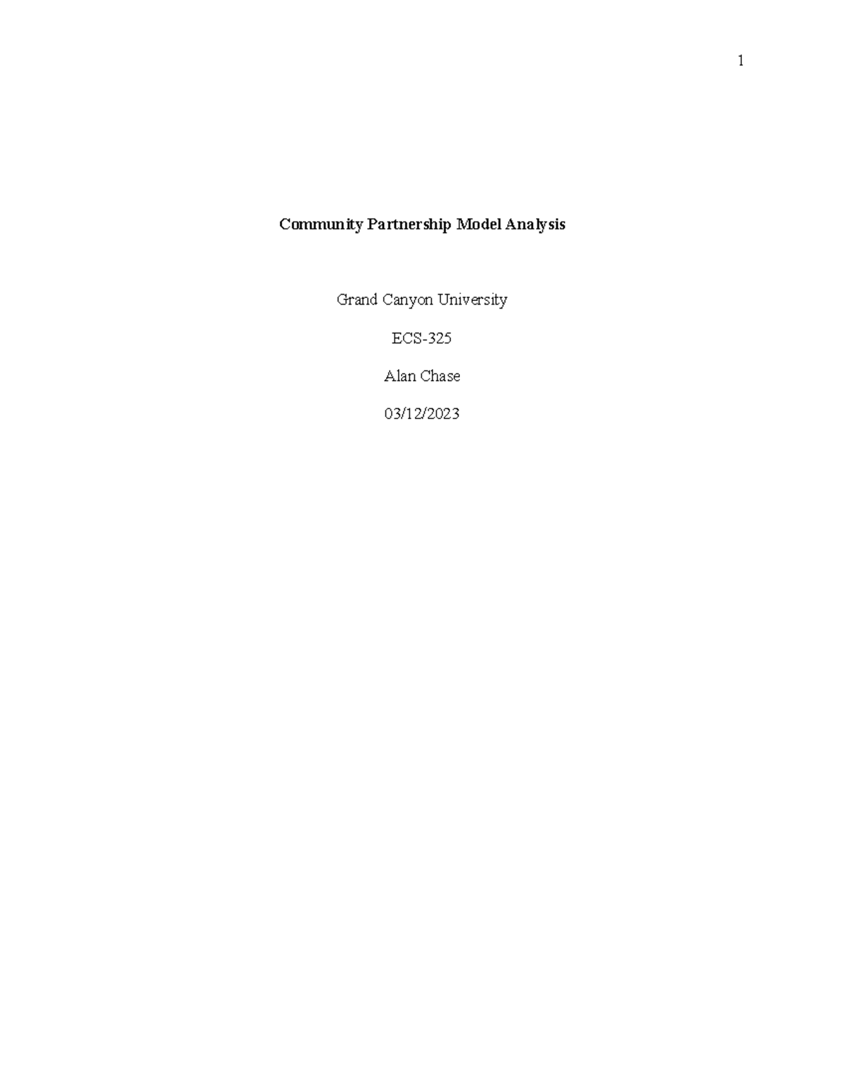 Community Partnership Model Analysis - It is important to provide ...