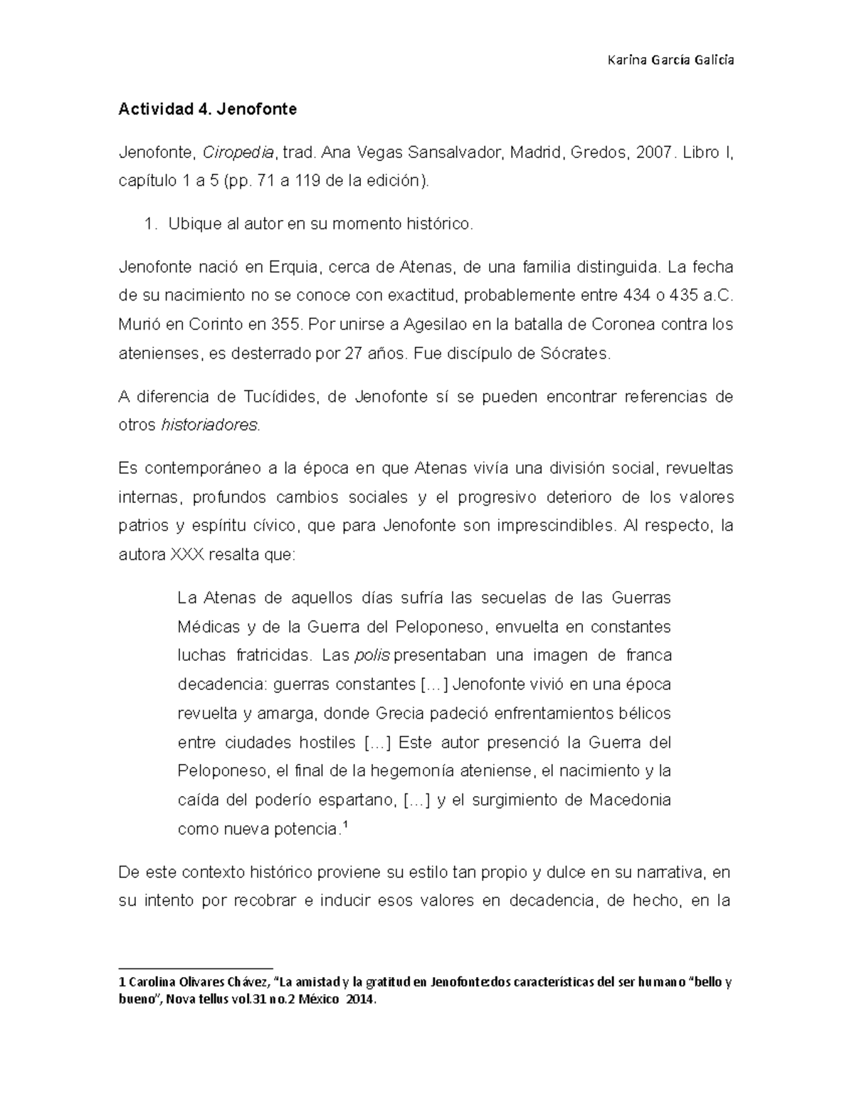 Jenofonte vida y obra - Karina García Galicia Actividad 4. Jenofonte ...