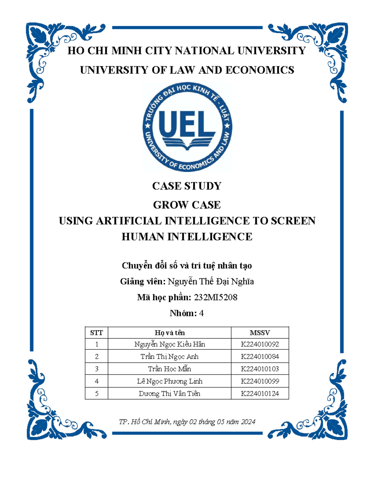 [232MI5208] Group 4 GROW CASE - HO CHI MINH CITY NATIONAL UNIVERSITY ...