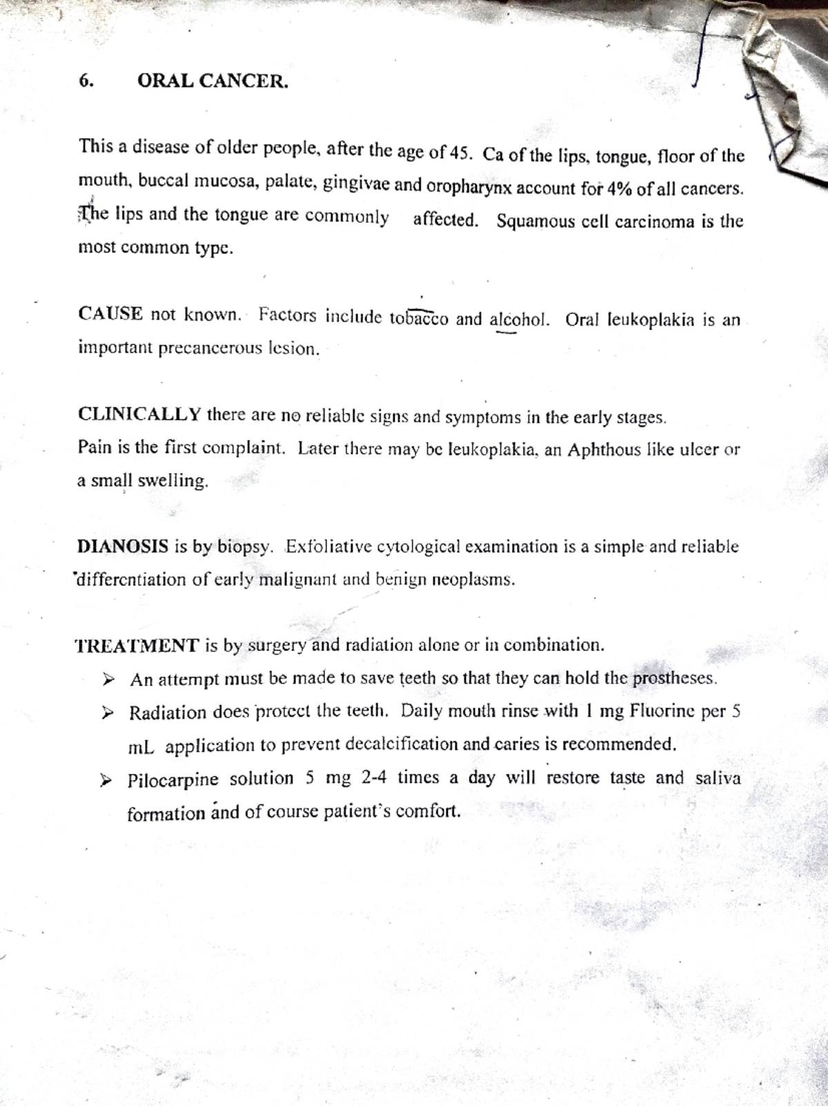 Oral cancer - Surgey notes - Medical biochemistry and nutrition - Studocu